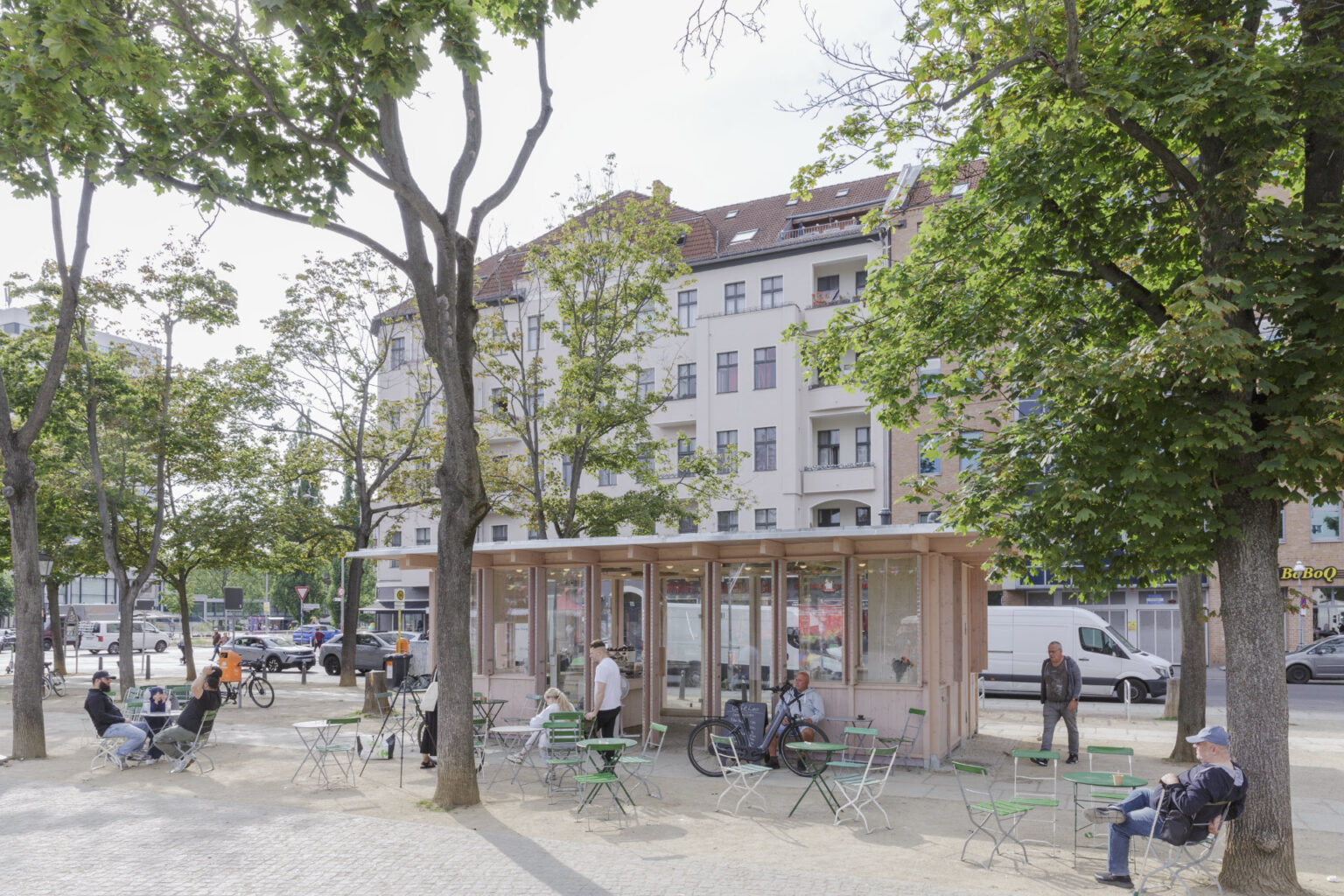 Café Leo | Temporary timber pavilion at Leopoldplatz – ZRS